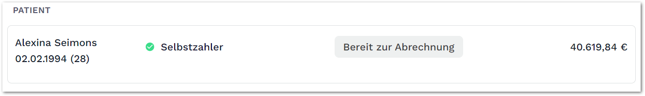 Abrechnungsliste, KV-Abrechnung & Privatabrechung